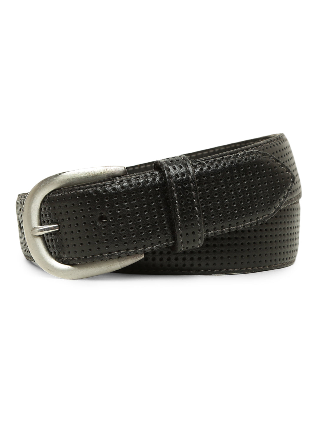 Genuine Black Laser Print Lather Belt By Art N Vintage