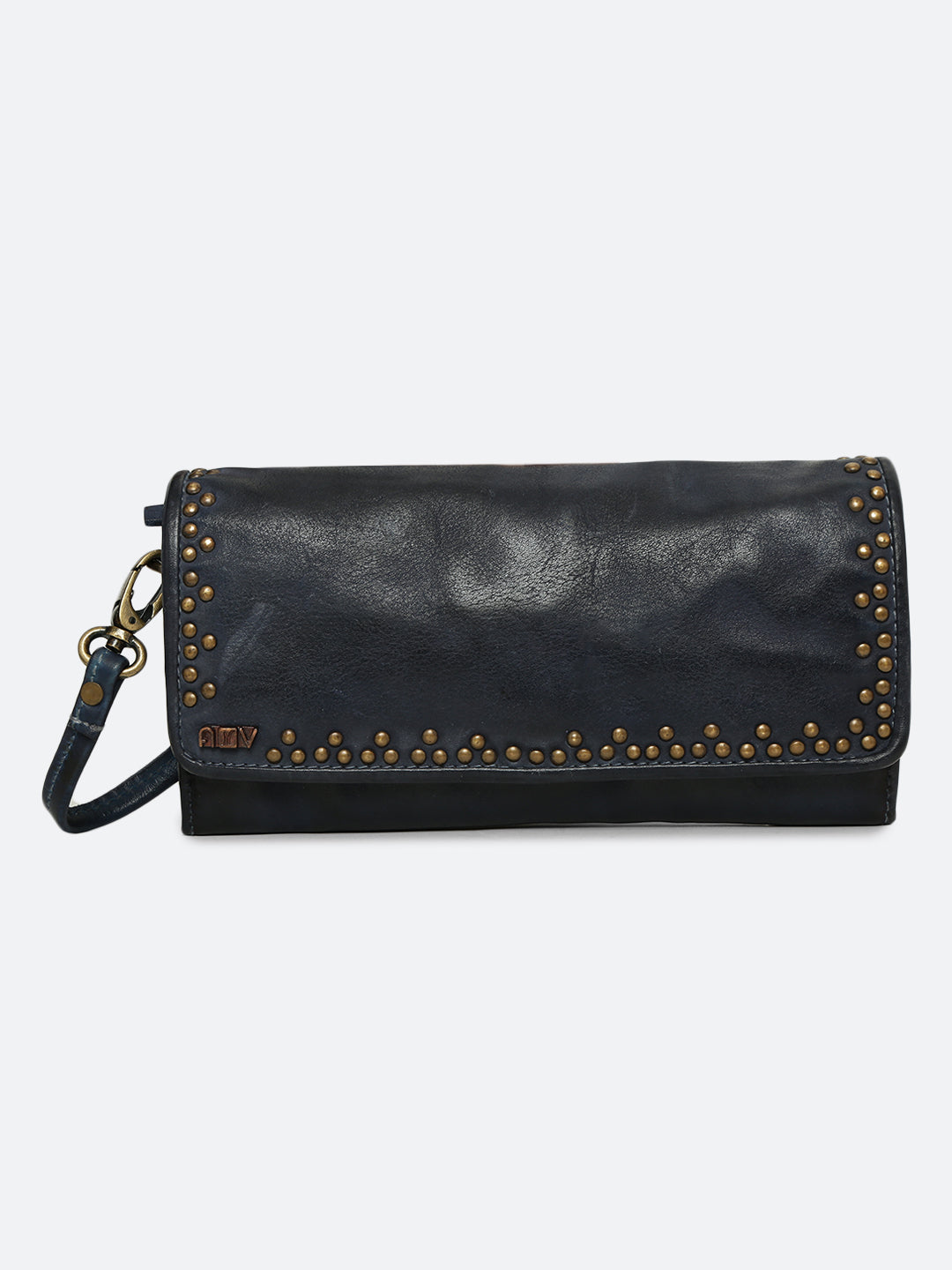 Genuine Navy leather mini crossbody bag By Art N Vintage